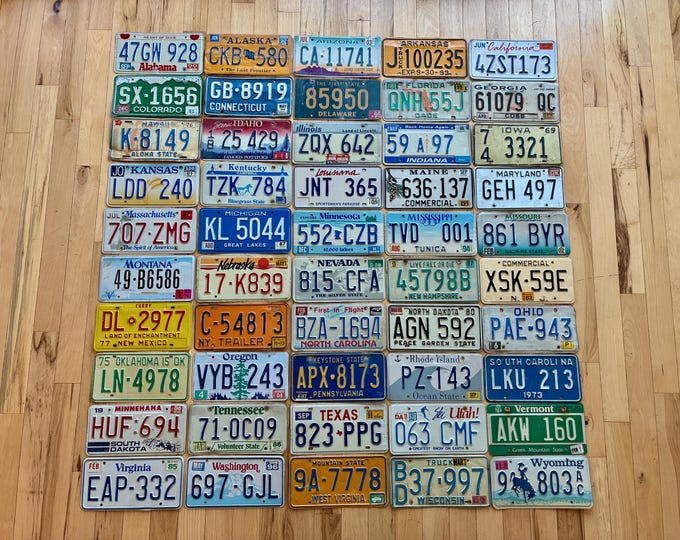 50 US States License Plates Set: Authentic Tags + Optional Extras - Etsy