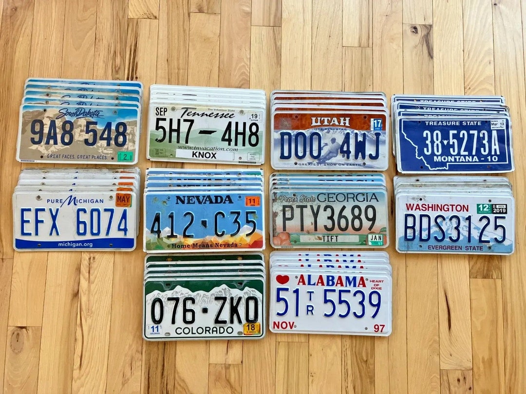 Bulk Lot of 50 License Plates From 10 Different States - 5 of Each ...