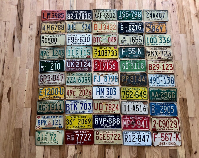 Worn & Faded License Plate Letters and Numbers to Build Your - Etsy
