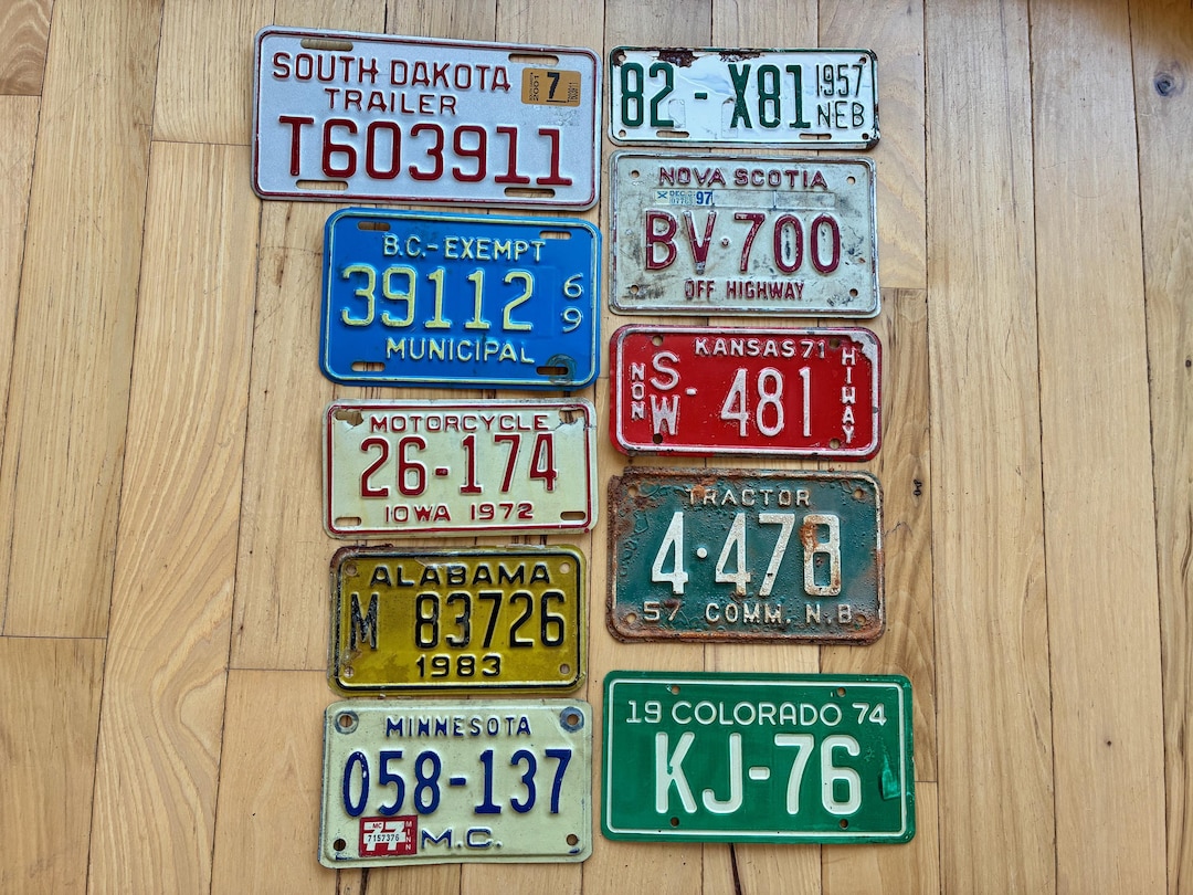 Set of 10 Motorcycle/trailer License Plates in Craft Condition - Etsy