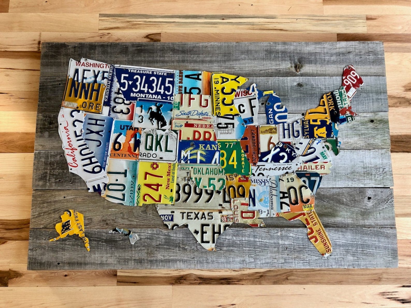 Full Size 50 State License Plate Map - All Authentic License Plates ...