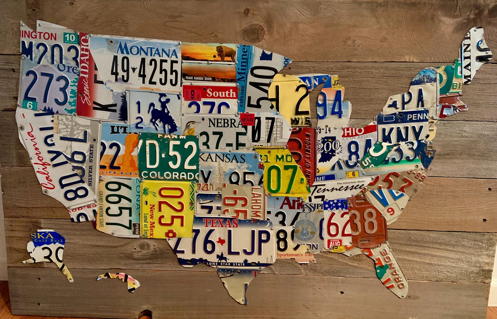 Full Size 50 State License Plate Map All Authentic License - Etsy