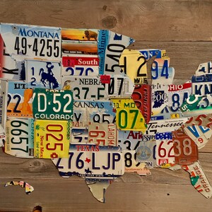 Full Size 50 State License Plate Map - All Authentic License Plates ...