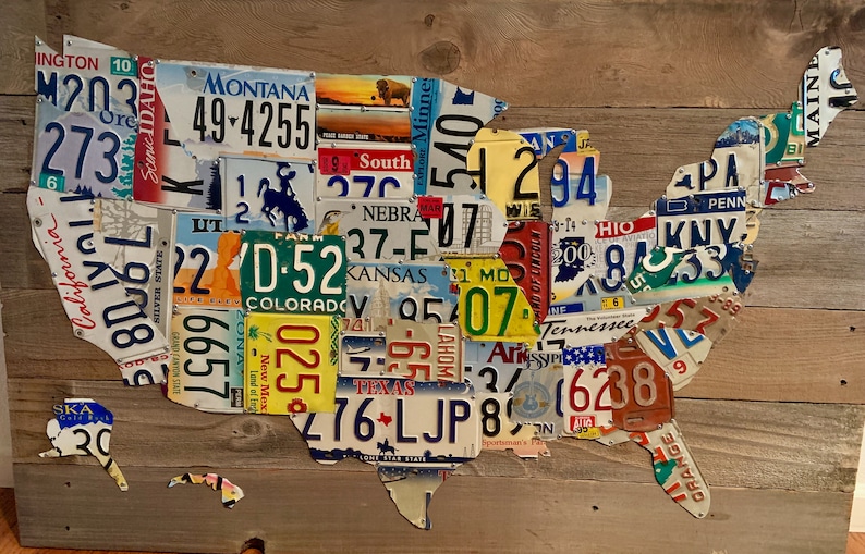 Full Size 50 State License Plate Map - All Authentic License Plates ...