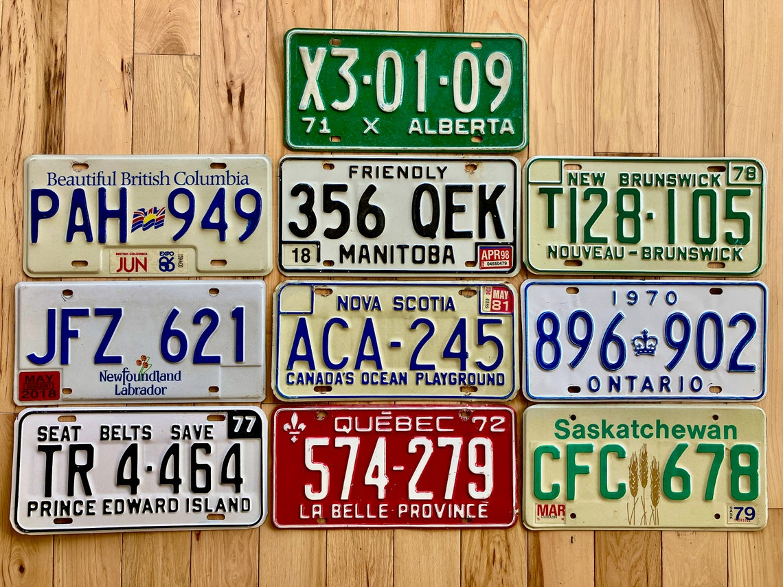 10 Canadian Province Set of License Plates in Good Condition - Etsy
