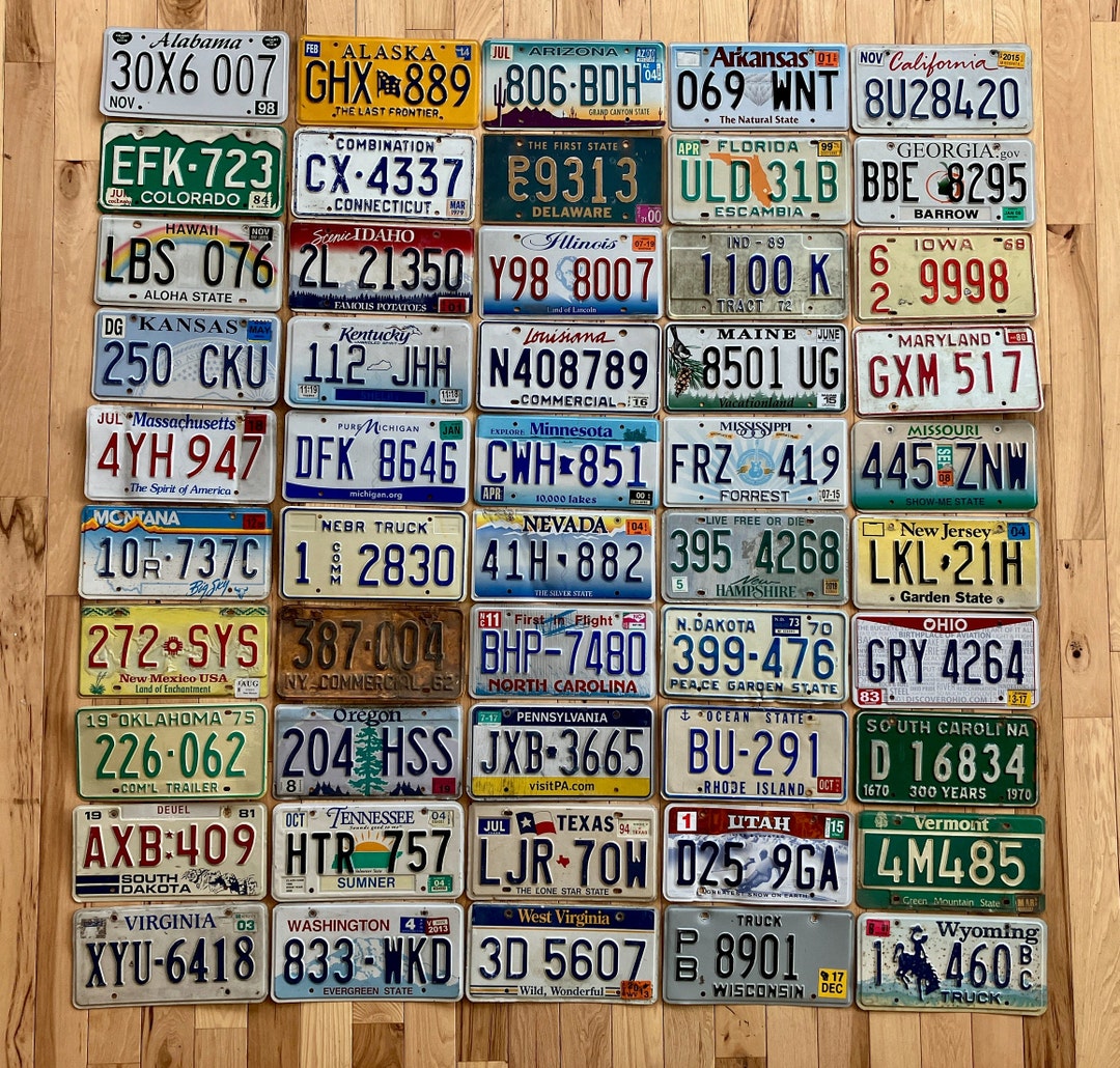 Embossed 50 State Set of US License Plates in Craft Condition - All ...
