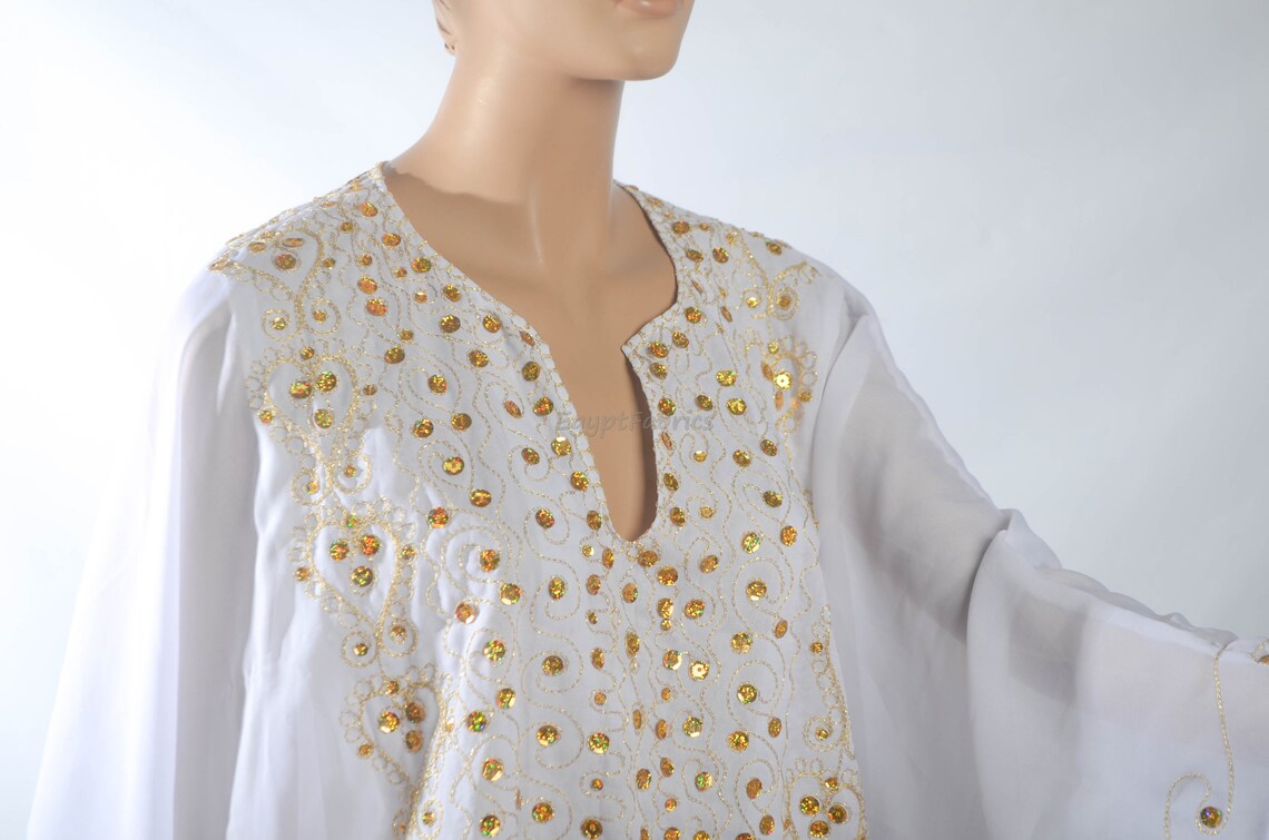 Khaliji Thobes Belly Dance White Abaya Kaftan Dress Khaleegy Dress - Etsy