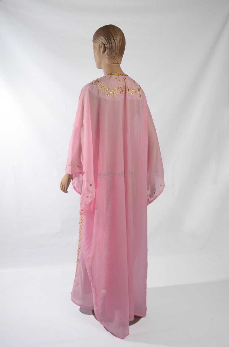 Khaliji Thobes Belly Dance Pink Abaya Kaftan Dress Khaleegy - Etsy
