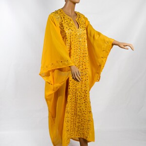 Khaliji Thobes Belly Dance Yellow Golden Abaya Kaftan Dress Khaleegy ...