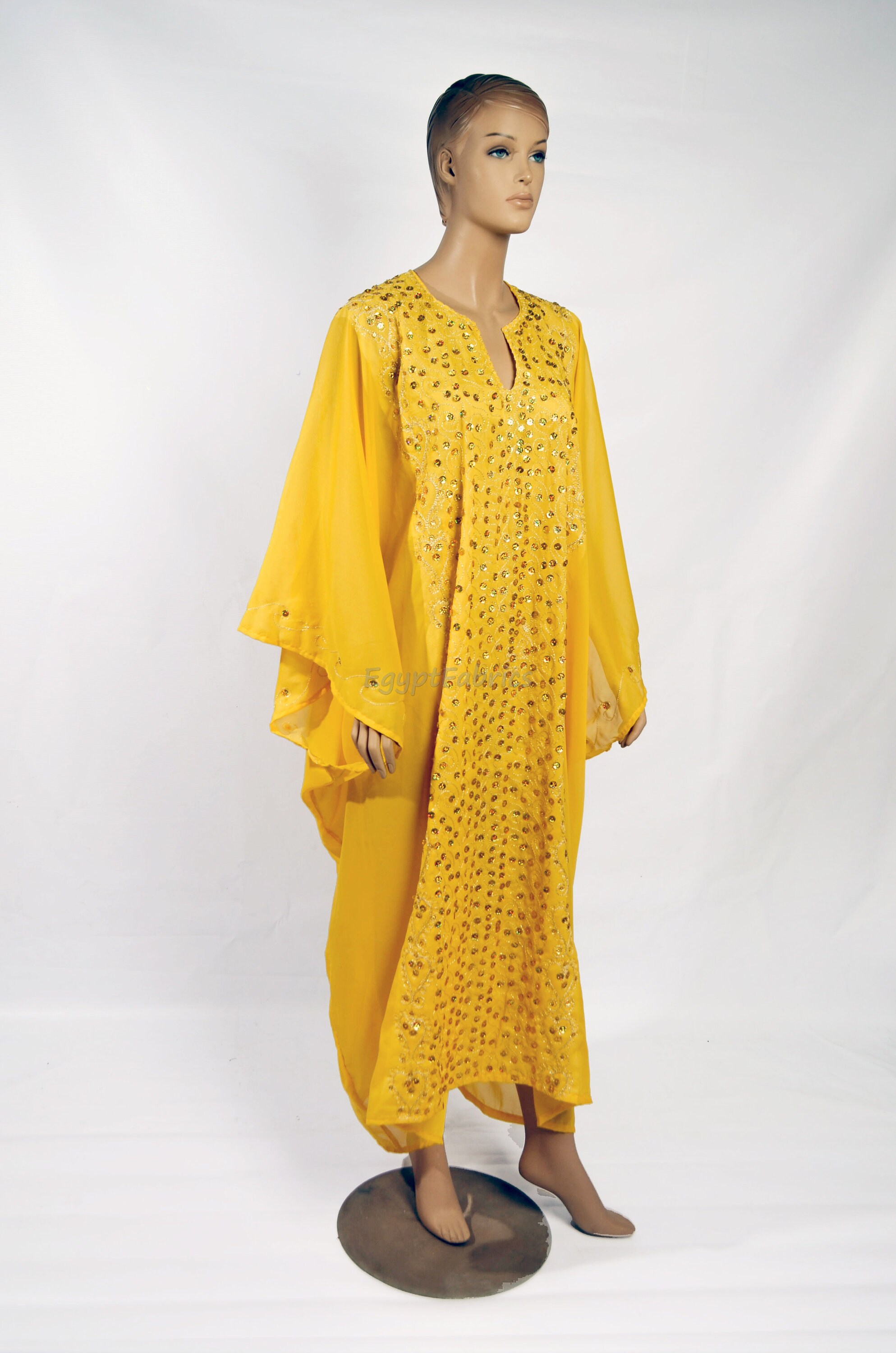 Khaliji Thobes Belly Dance Yellow Golden Abaya Kaftan Dress - Etsy
