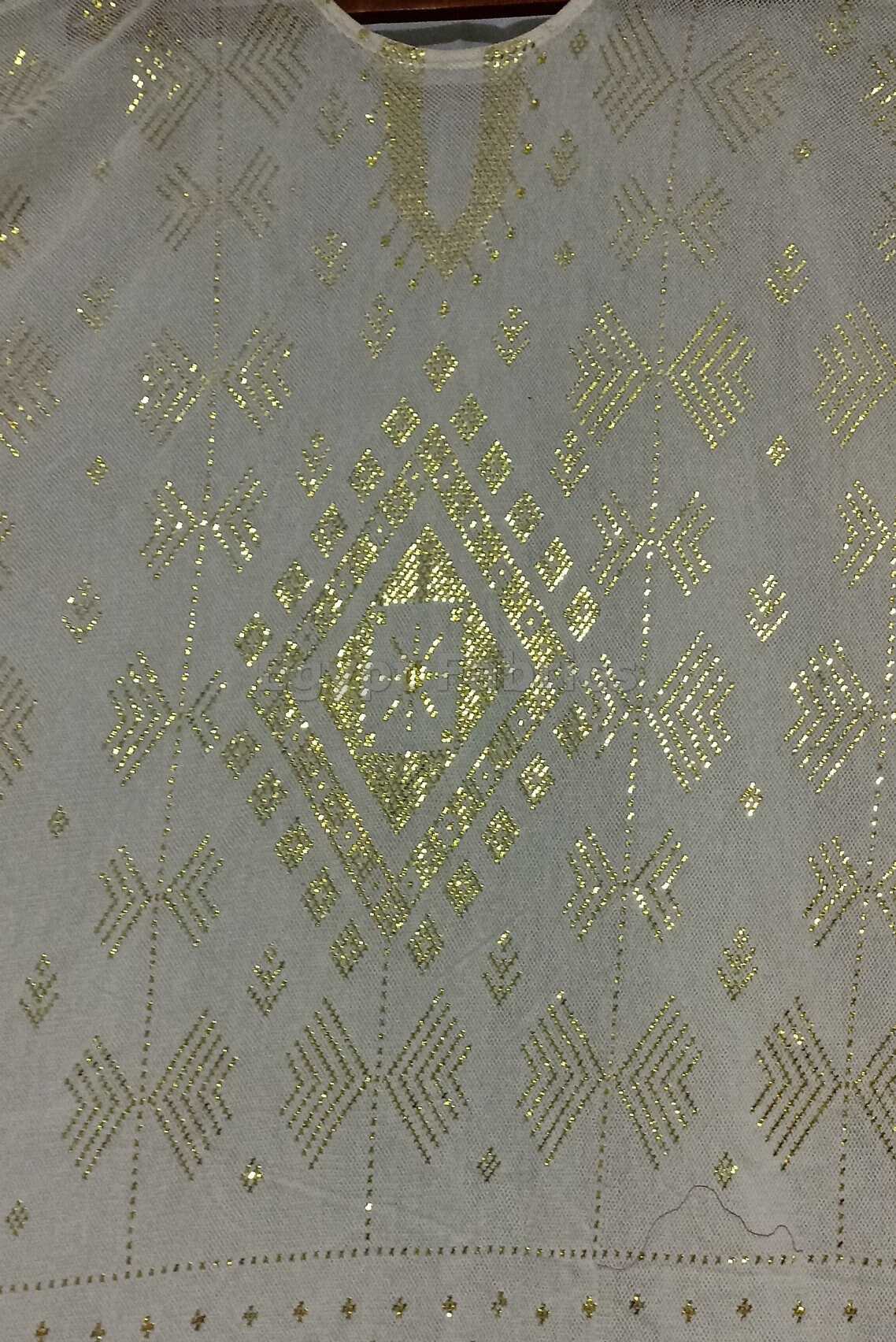 Egyptian Assuit Golden color Metal / Net Tulle Fabric Abaya Kaftan Wrap ...