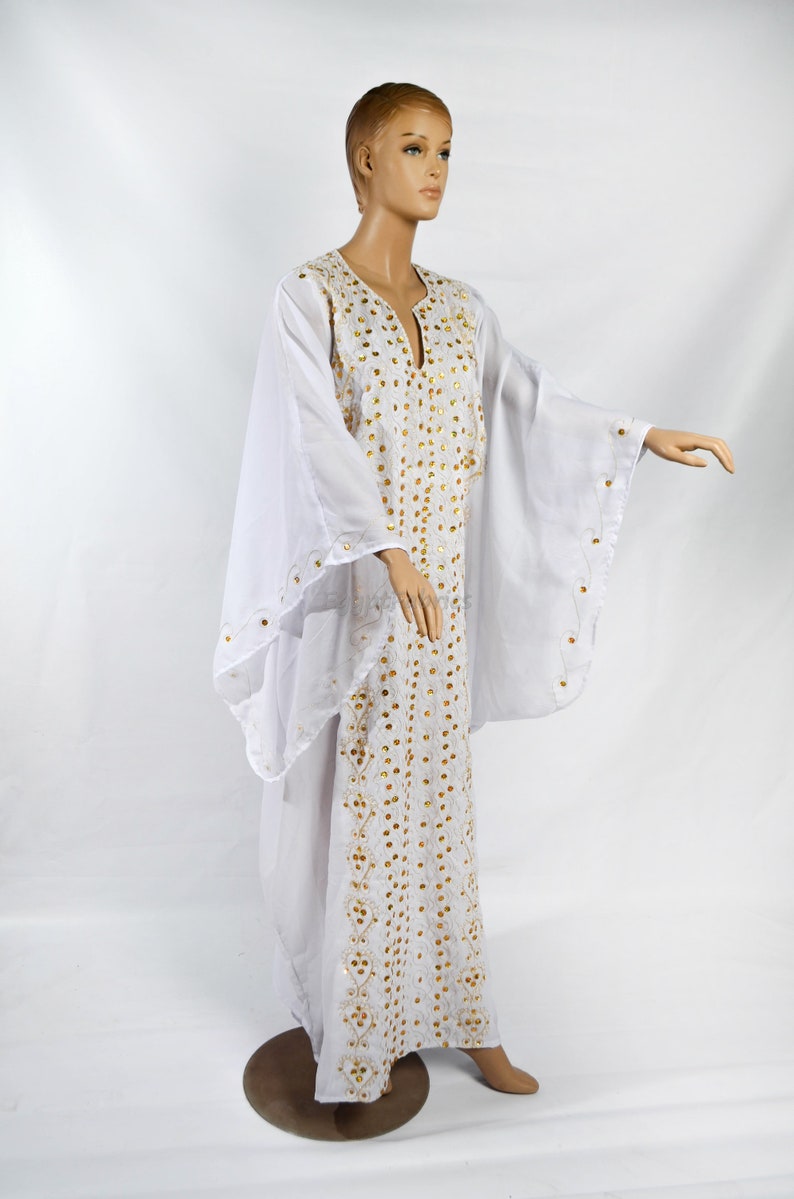 Khaliji Thobes Belly Dance White Abaya Kaftan Dress Khaleegy - Etsy