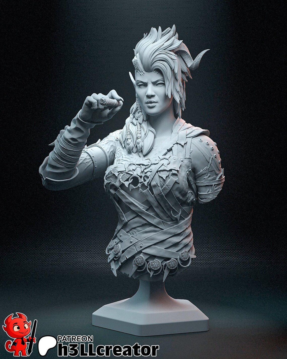 Karlach Statue/bust Baldur's Gate 3 h3ll Creater - Etsy