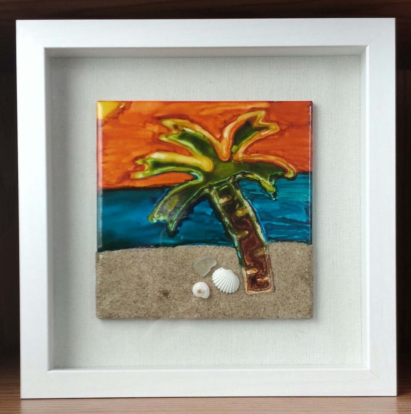 Palm Tree Tiled Ink Art - Etsy