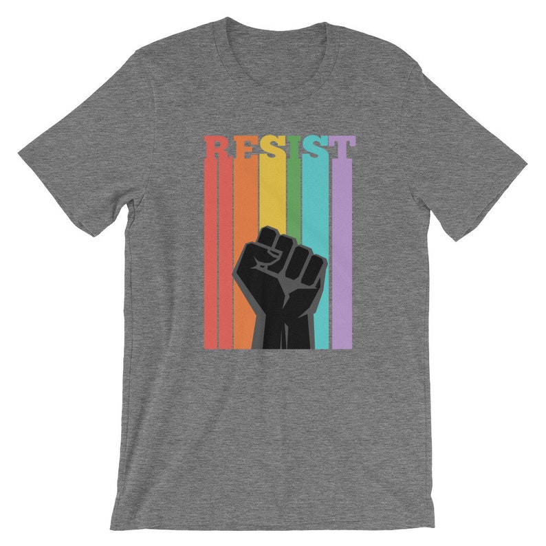 Resist T-shirt Rainbow Resist Gay Pride LGBTQ T-shirt Gay - Etsy