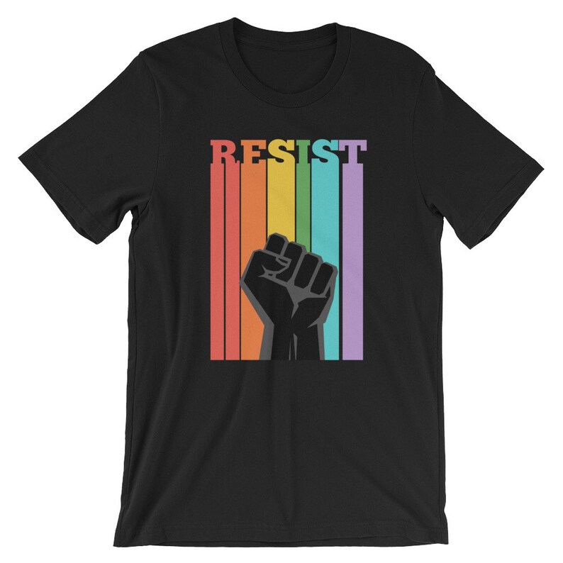 Resist T-shirt Rainbow Resist Gay Pride LGBTQ T-shirt Gay - Etsy