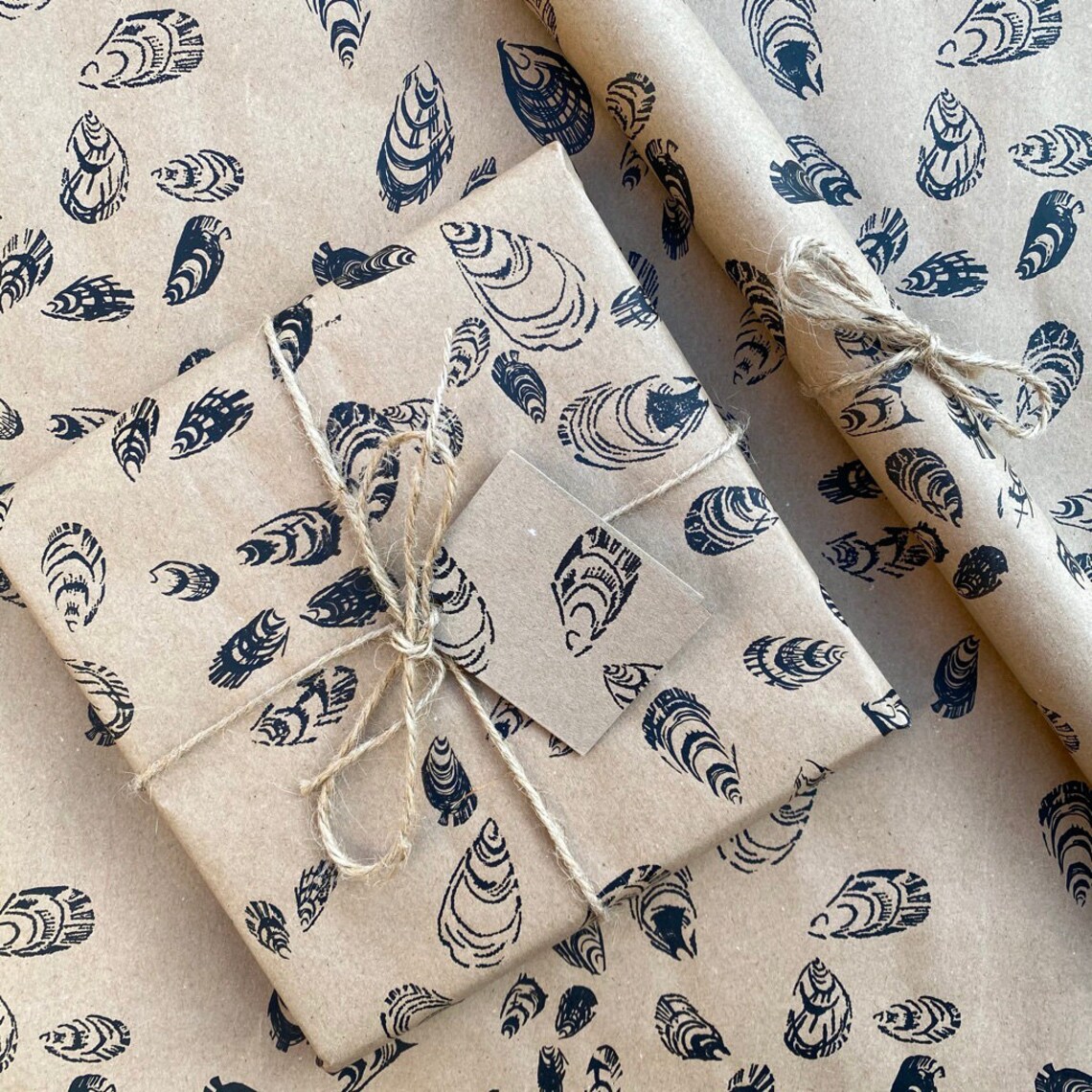 Seashell Wrapping Paper Hand Printed On 100 Recycled Etsy UK seashell-wrapping-paper-hand-printed-on-100-recycled-etsy-uk