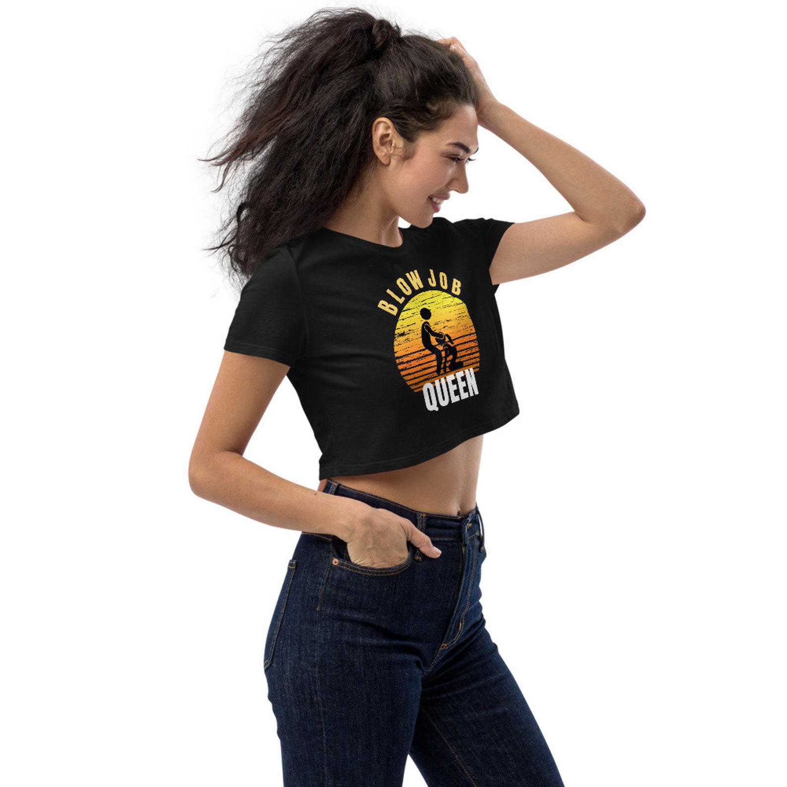 Blowjob Queen Womens Organic Crop Top Masters Cum Slut Etsy