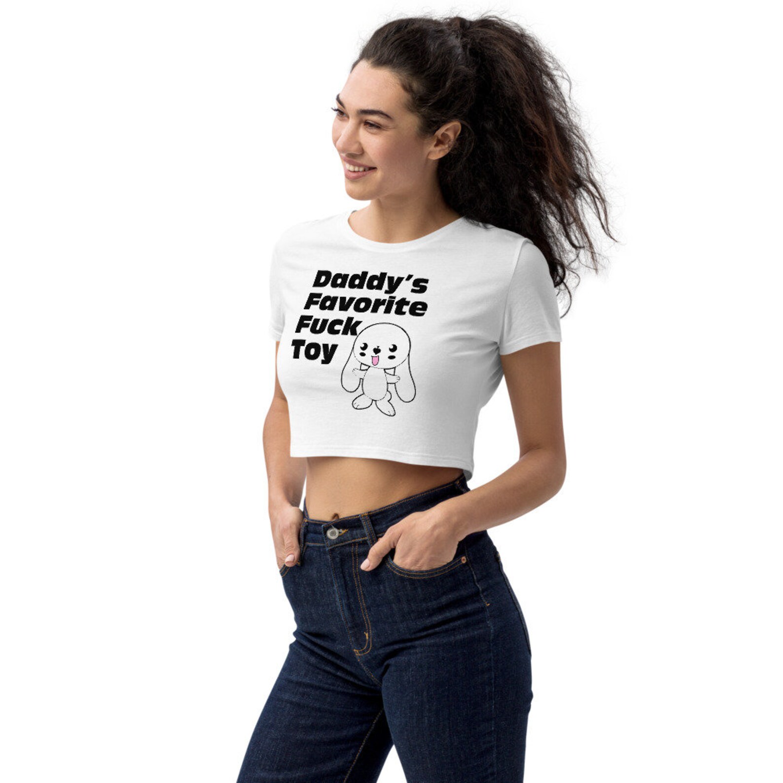 Daddys Favorite Fuck Toy Snowbunny Organic Crop Top Etsy España