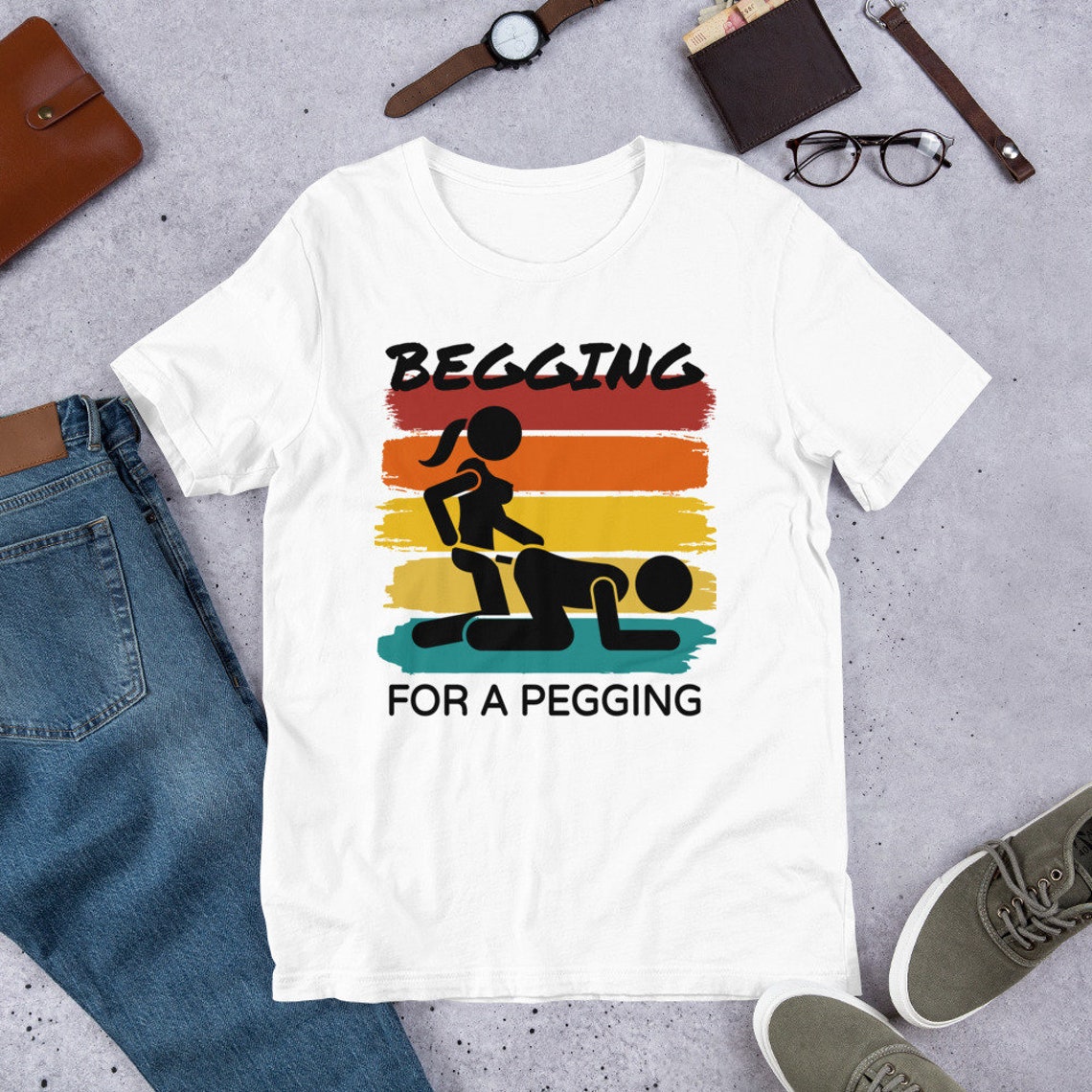 Begging for A Pegging Fetish Short-sleeve Unisex T-shirt BDSM Gear for Men Submissive Clothing ...