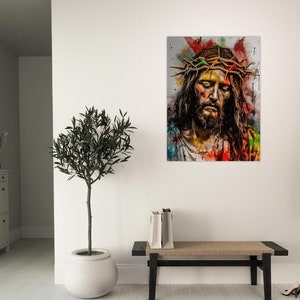 Jesus Christ Poster Wall Art - Modern Christian Catholic Decor - Christ ...