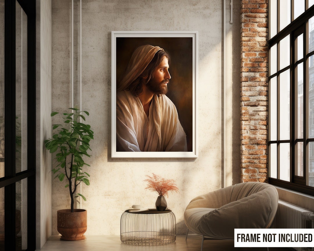 Jesus Christ Poster Wall Art - Modern Christian Catholic Decor - Christ ...