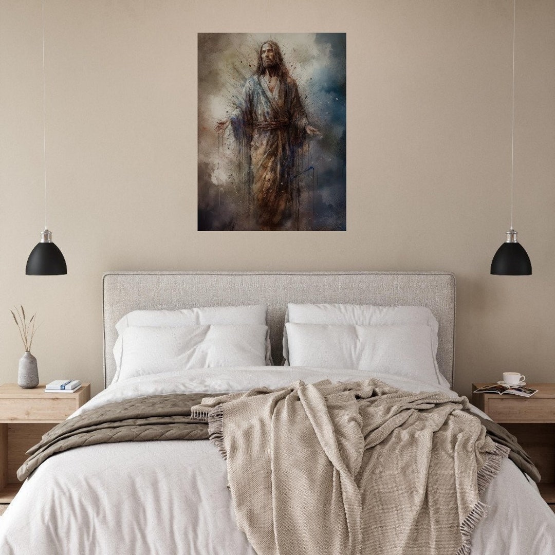 Jesus Christ Poster Wall Art - Modern Christian Catholic Decor - Christ ...