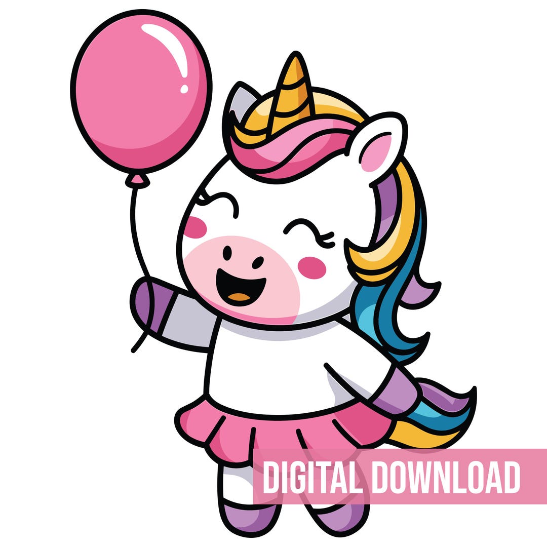 Unicorn Birthday SVG PNG, Cute Unicorn Birthday Clipart, Unicorn Face ...
