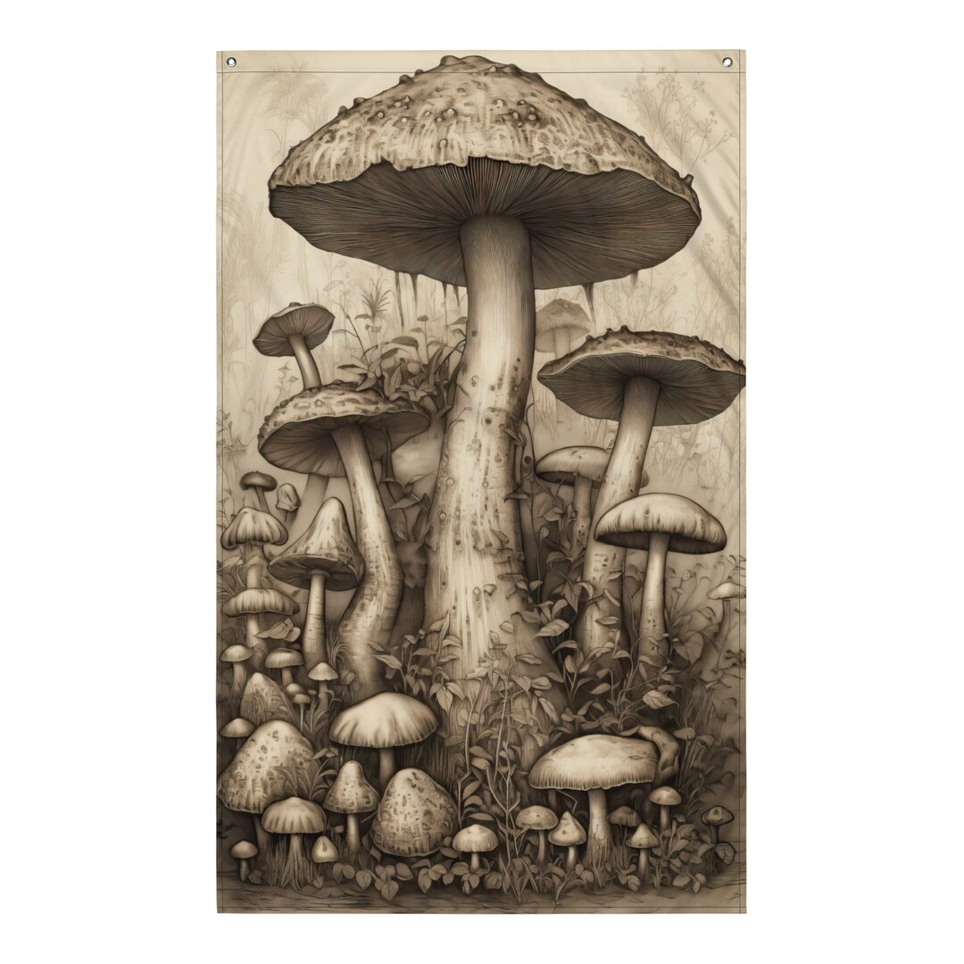 Colorful Mushroom Flag Psychedelic Trippy Wall Art Beautiful Decor Gift ...