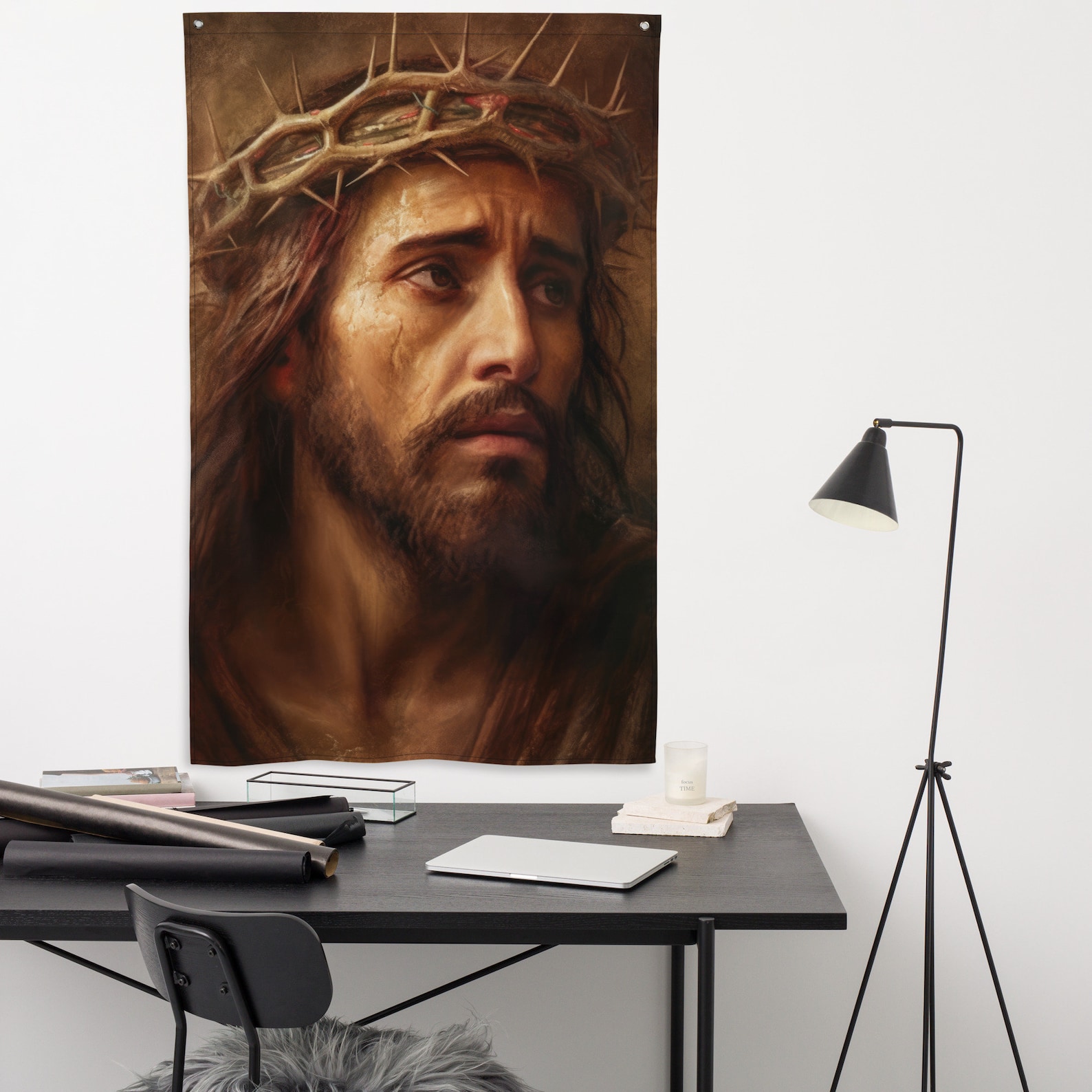 Jesus Christ Flag Art Modern Christian Tapestry Catholic - Etsy
