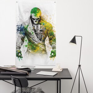 Jiu Jitsu Skeleton Flag BJJ Wall Art Decor Brazilian Gift Martial Arts ...
