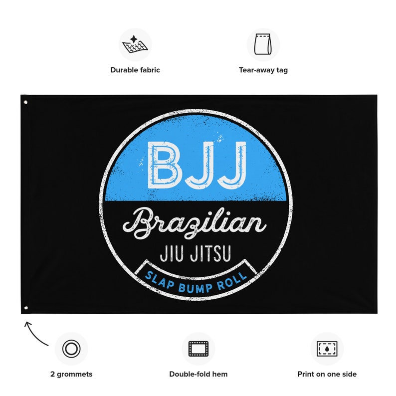 Slap Bump Roll Jiu Jitsu Flag BJJ Wall Art Decor Brazilian - Etsy