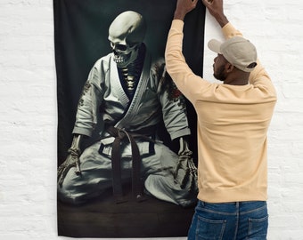 Jiu Jitsu Skeleton Flag BJJ Wall Art Decor Brazilian Gift Martial Arts ...