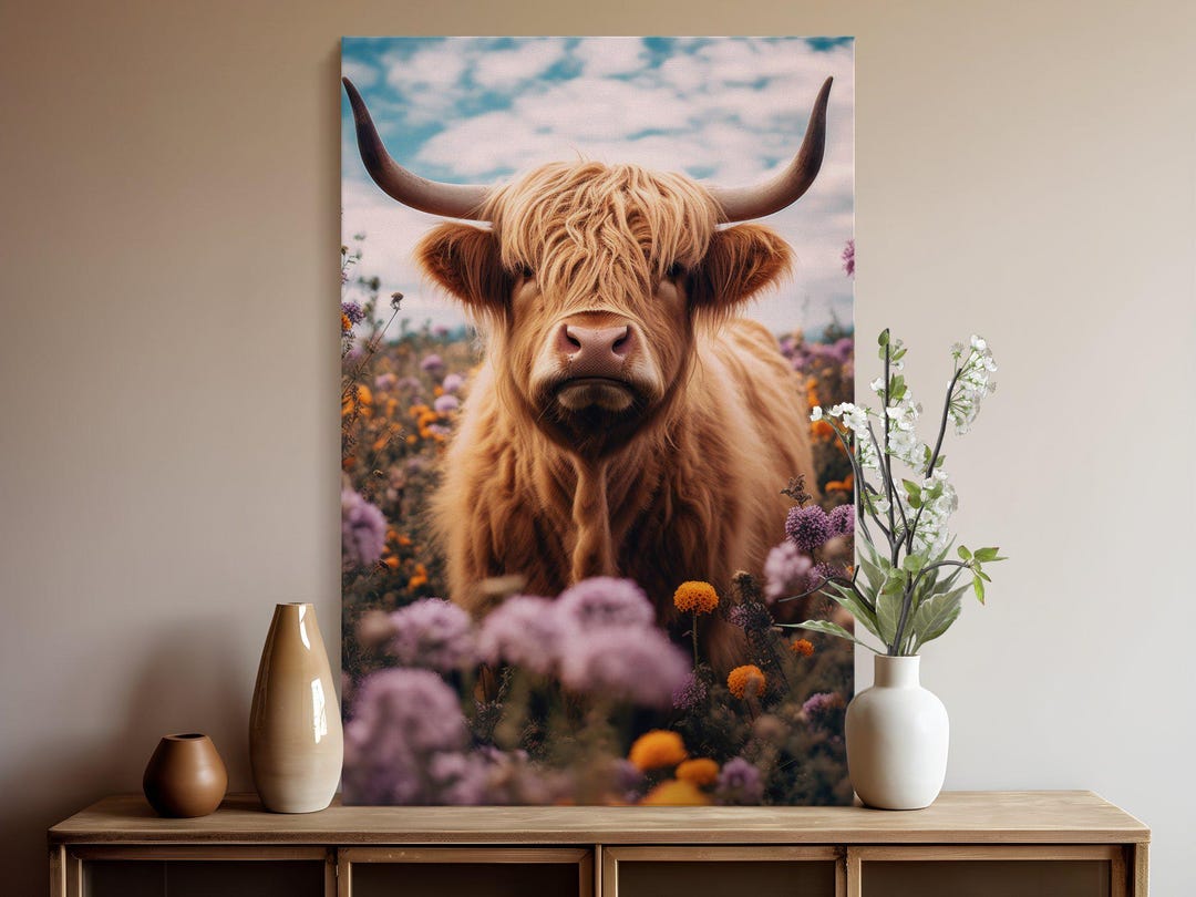 Highland Cow Wall Art Print, Digital Download, Highland Cow Poster ...