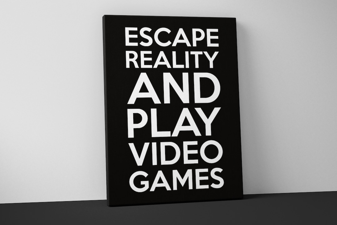 Escape Reality Mounted Canvas Print - Video Game Decor - Gaming Large ...
