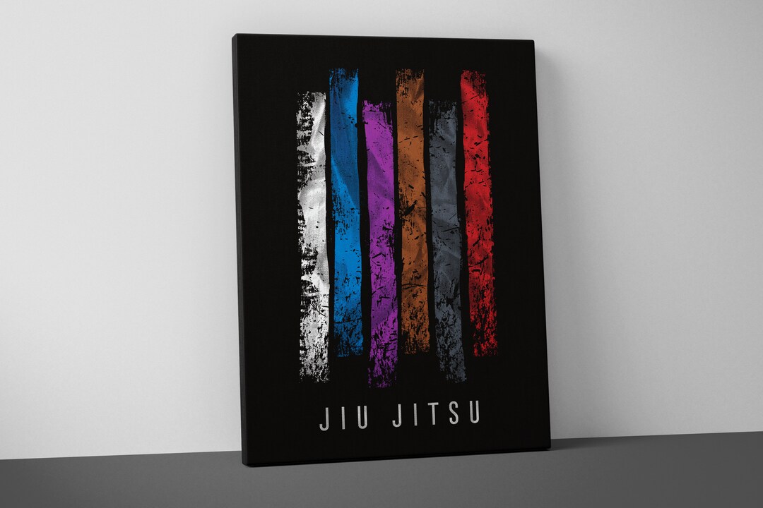 Gi Belts Motivational Jiu Jitsu Mounted Canvas - BJJ - Art Print ...