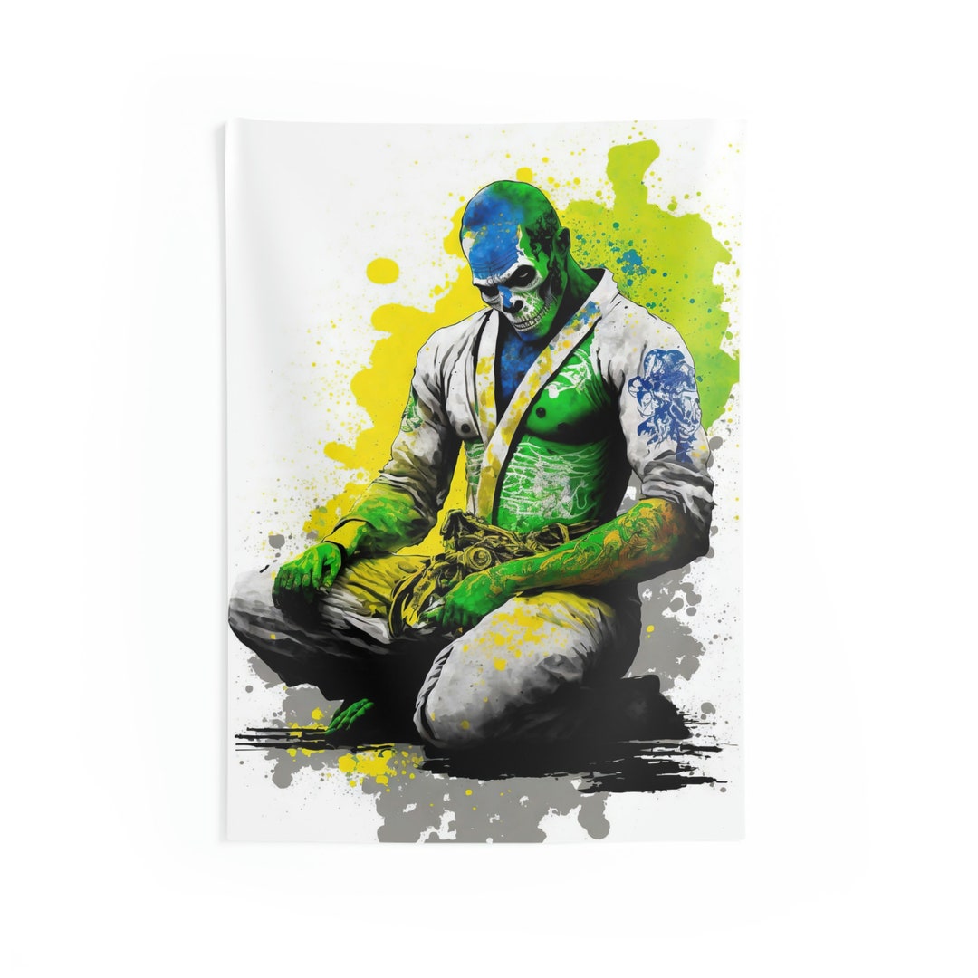 Jiu Jitsu Skeleton Fighter Wall Tapestry BJJ Art Decor Cadeau brésilien ...