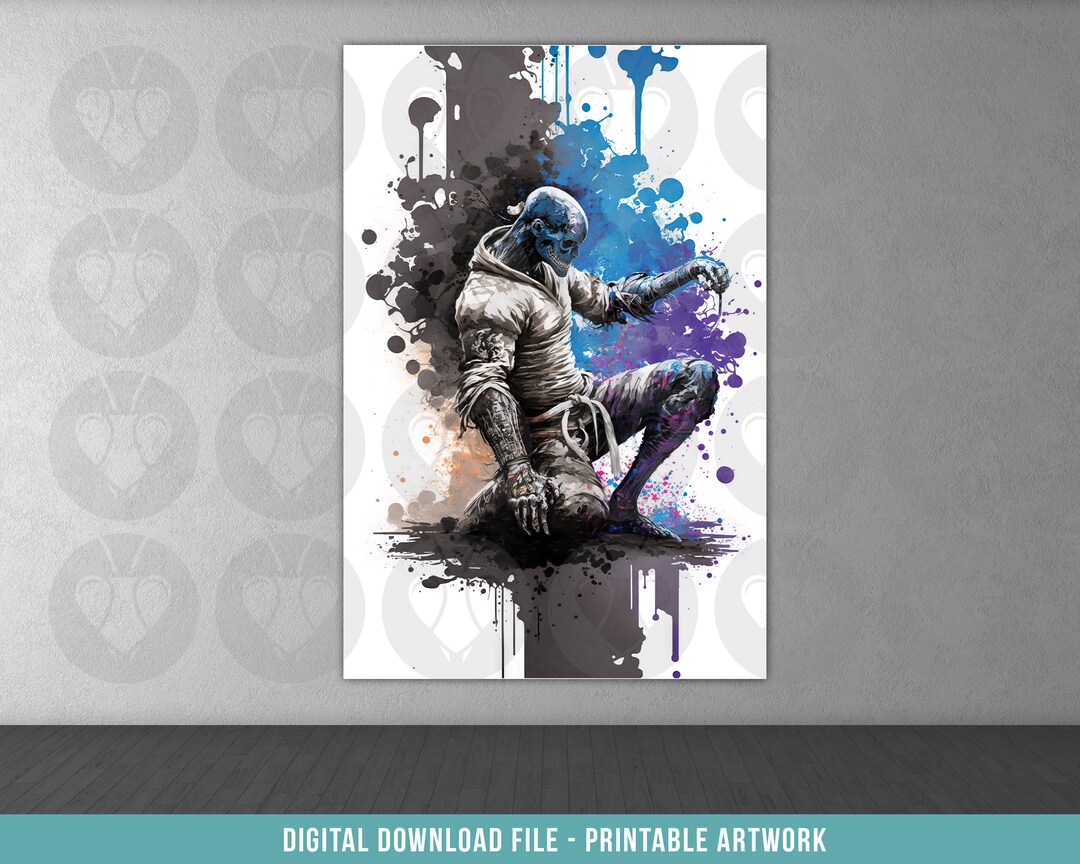 Jiu Jitsu Printable File Poster - Skeleton Wall Art - BJJ Decor ...
