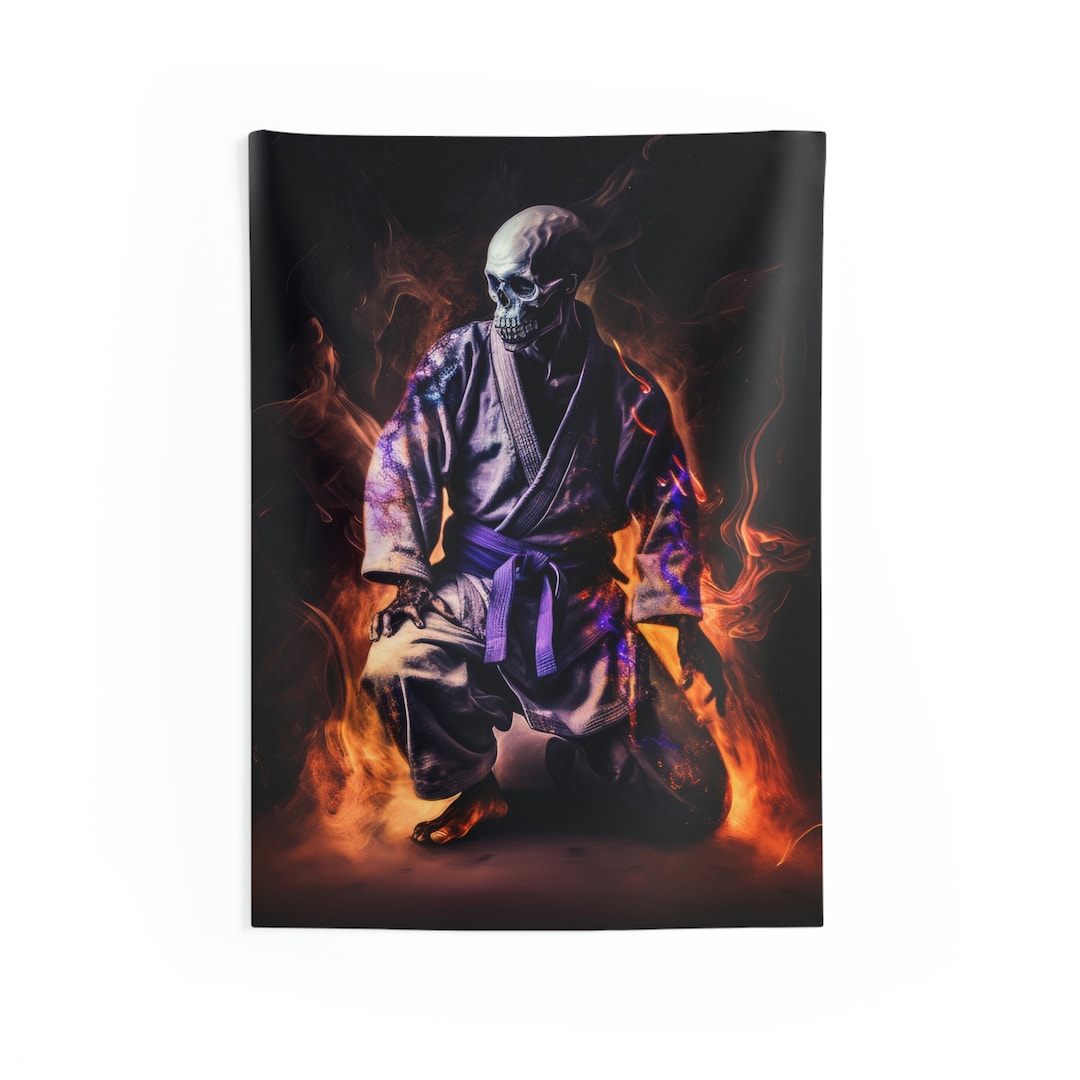 Jiu Jitsu Skeleton Fighter Wall Tapestry BJJ Art Decor Cadeau brésilien ...