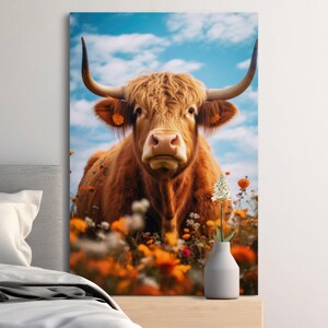 Highland Cow Digital Print, Highland Cow Artwork Download, Rustic ...
