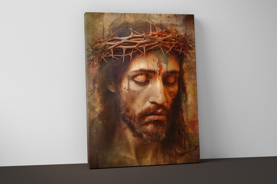 Jesus Christ Canvas Art Modern Christian Catholic Decor Christ Portrait ...