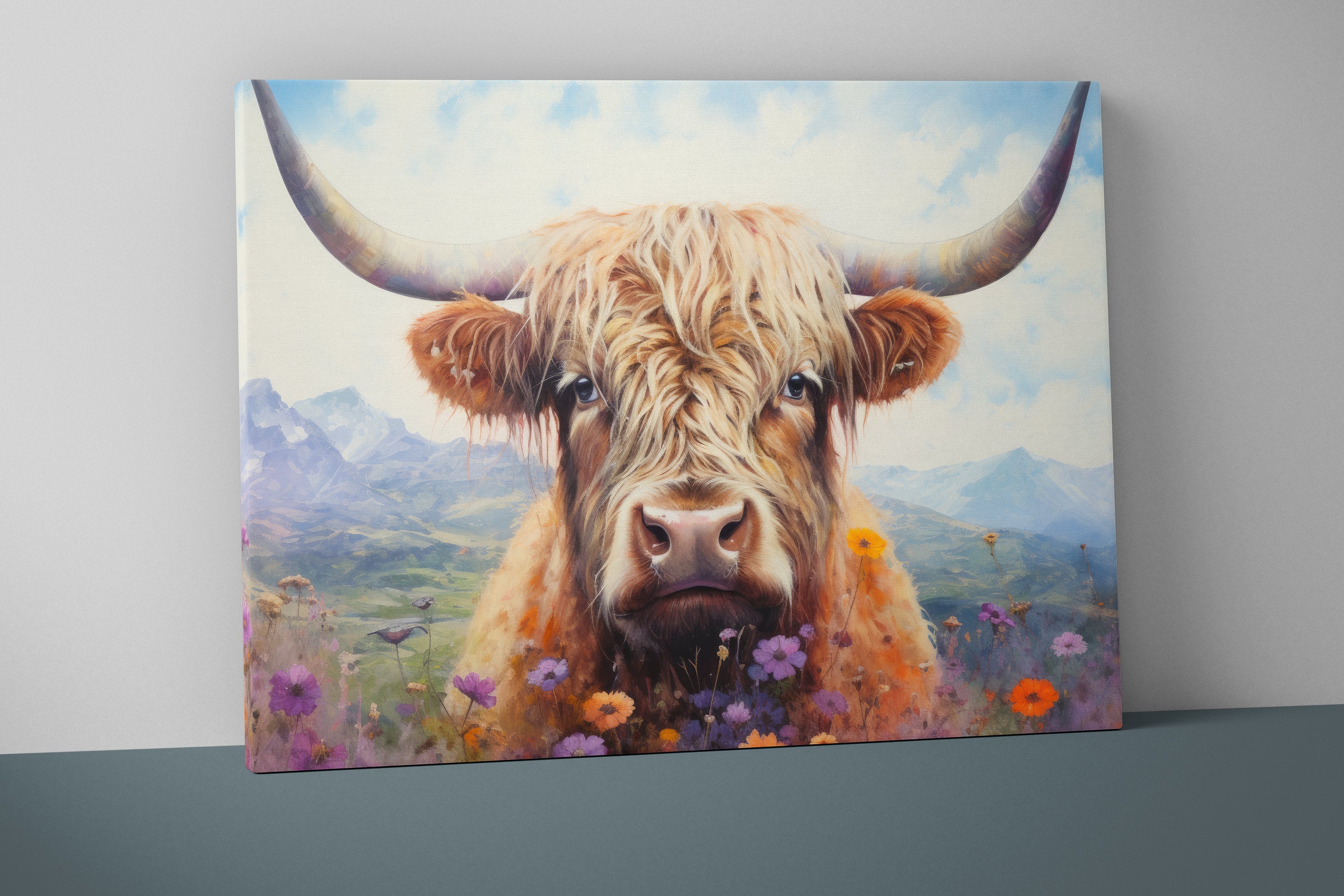Highland Cow Wall Art Highland Cow Canvas Cow Canvas Print - Etsy