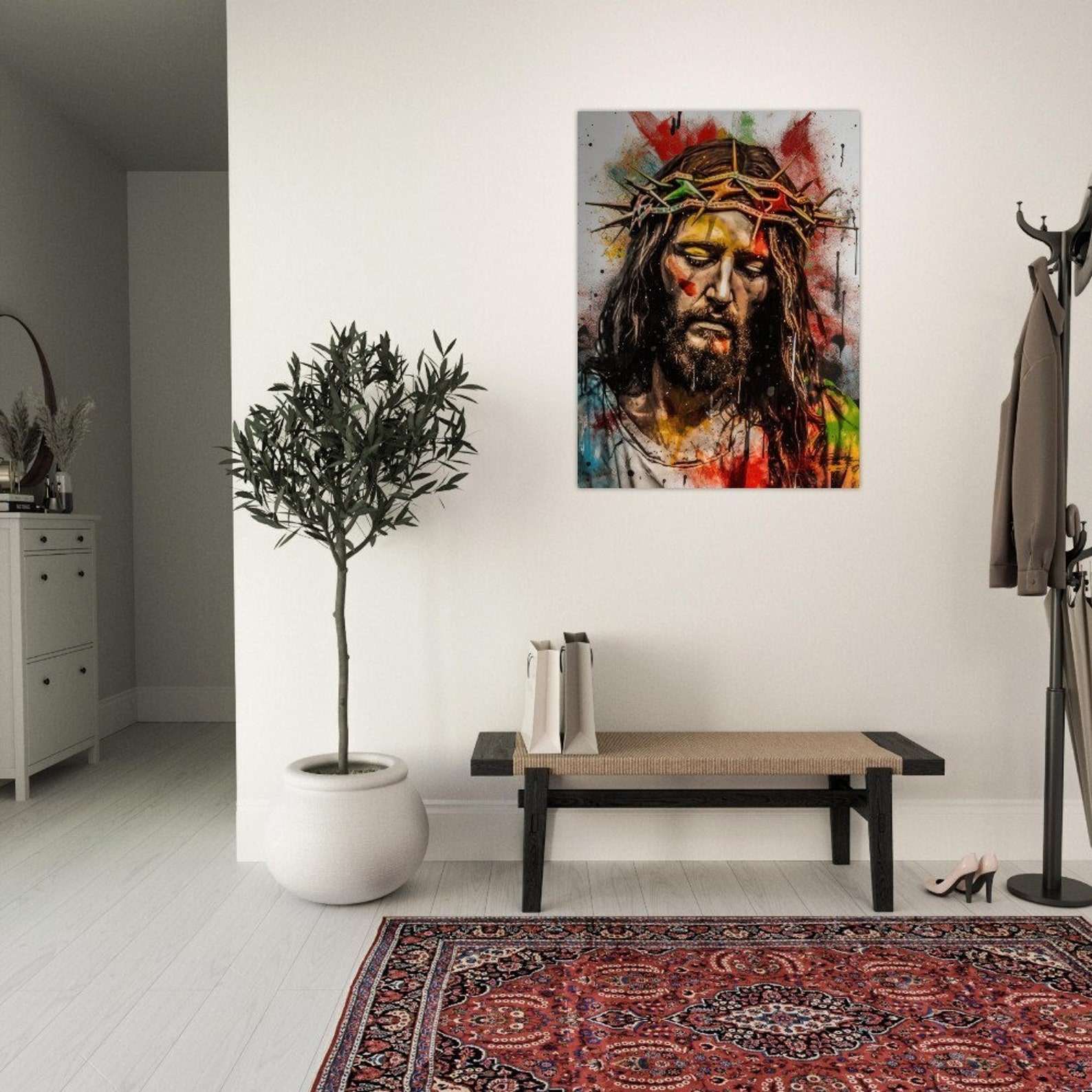 Jesus Christ Poster Wall Art - Modern Christian Catholic Decor - Christ ...