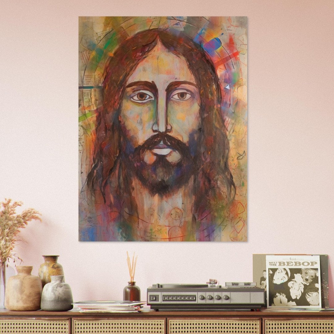 Jesus Christ Poster Wall Art - Modern Christian Catholic Decor - Christ ...
