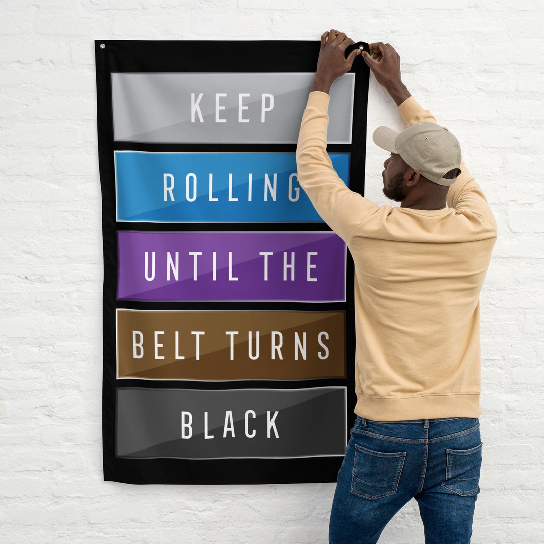 Keep Rolling Jiu Jitsu Flag - BJJ Wall Art Decor - Brazilian Gift ...