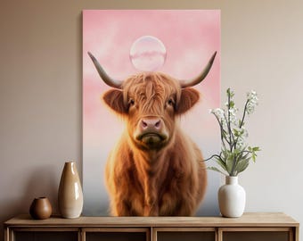 Highland Cow Farmhouse Wall Art Decor - Etsy