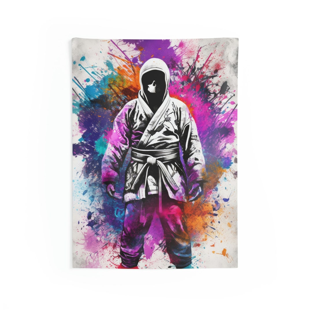 Jiu Jitsu Skeleton Fighter Wall Tapestry BJJ Art Decor Brazilian Gift ...