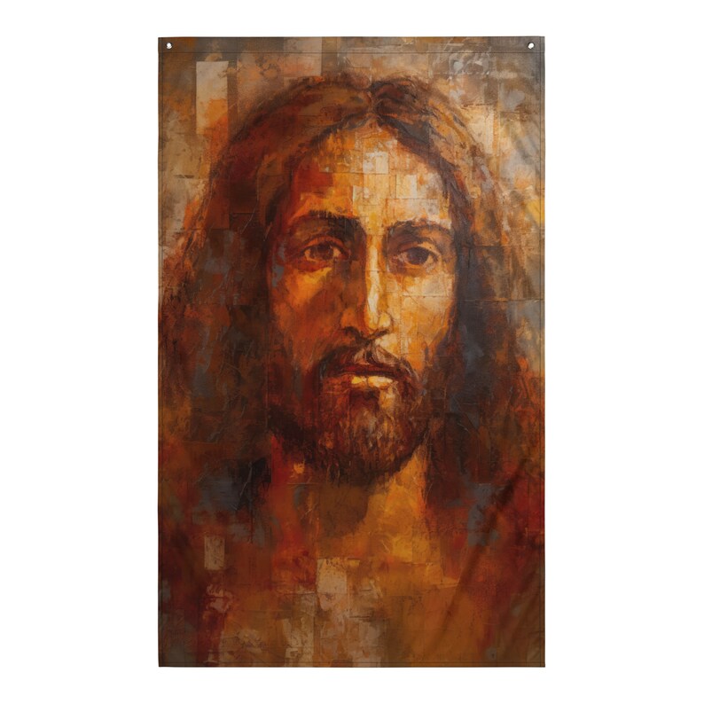 Jesus Christ Flag Art Modern Christian Tapestry Catholic - Etsy
