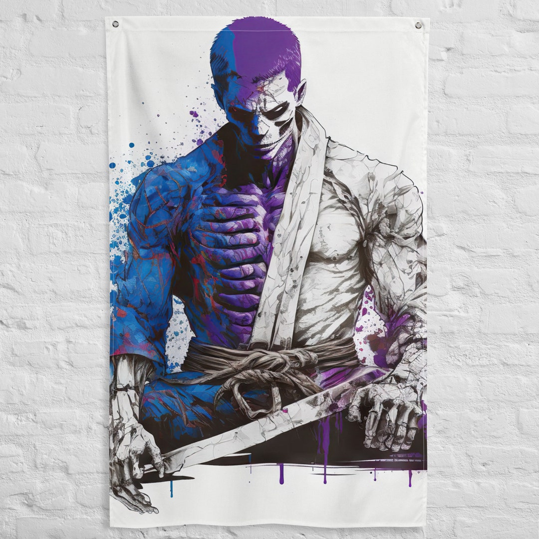 Jiu Jitsu Skeleton Flag - BJJ Wall Art Decor - Brazilian Gift - Martial ...