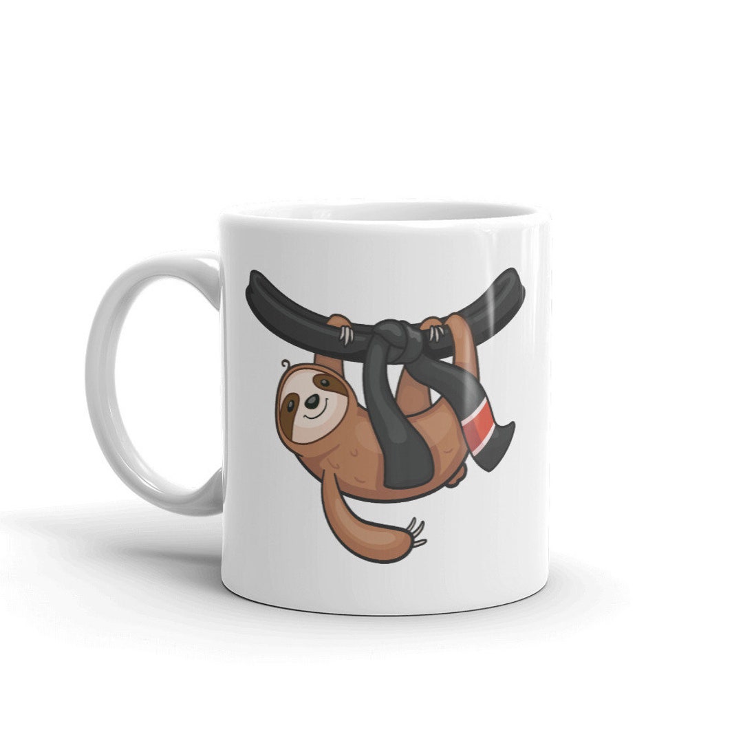 Cute Sloth Jiu Jitsu Mug - BJJ - Martial Arts Gift - Black Belt - Etsy